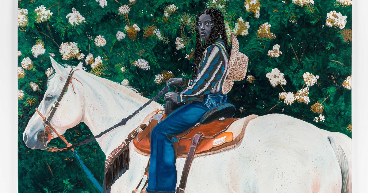 Otis Kwame Kye Quaicoe, Portrait of Kortnee Solomon on Horseback, 2021