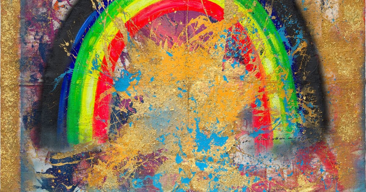 Vaughn Spann, Guilded Black Rainbow, 2021