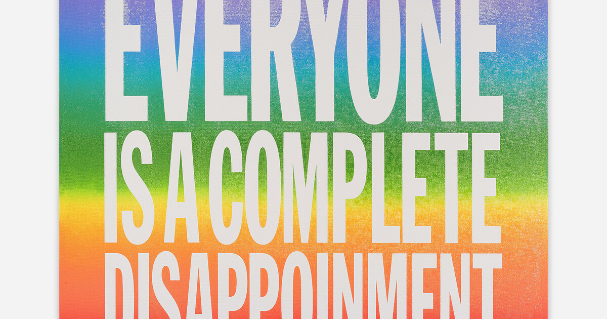 John Giorno, EVERYONE IS A COMPLETE DISAPPOINTMENT, 2018