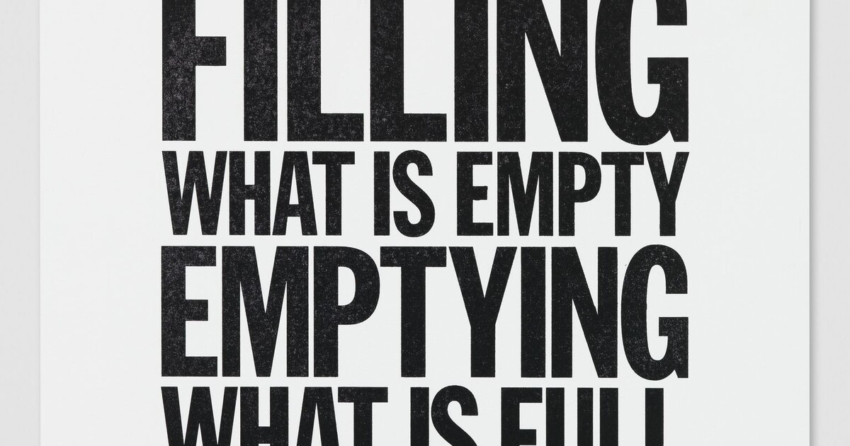 John Giorno, FILLING WHAT IS EMPTY EMPTYING WHAT IS FULL, 2015