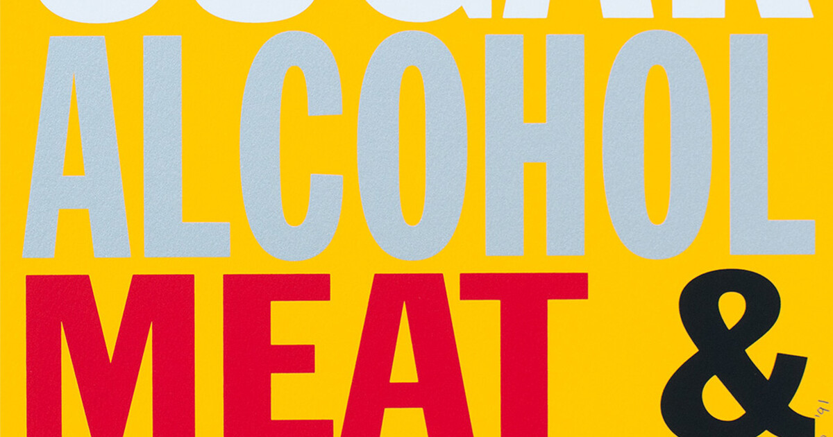 John Giorno, SUGAR, ALCOHOL, MEAT & CIGARETTES, 1991